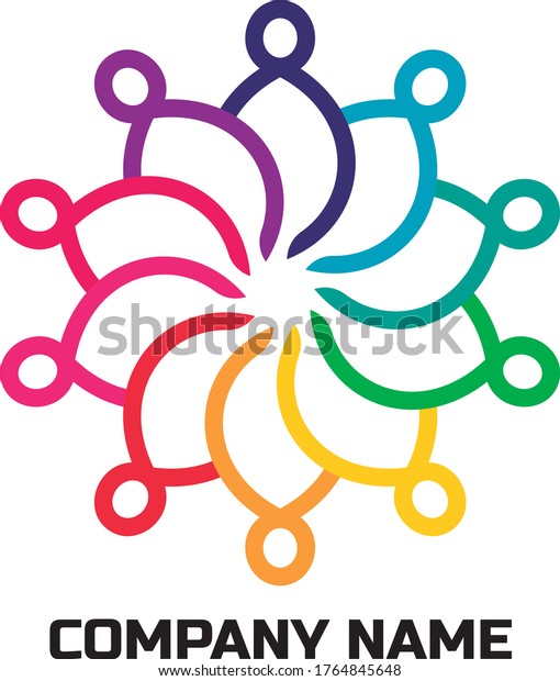 Teamwork People Flower Shape Colorful Vector Stock Vector (Royalty Free ...