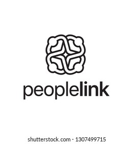 Teamwork People Link Connection Community Logo Stock Vector (Royalty ...