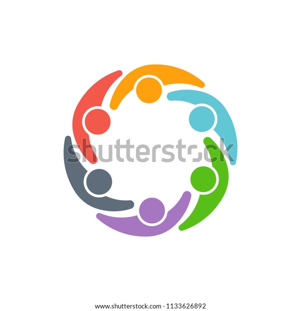 Teamwork People Logo Vector Design Stock Vector (Royalty Free ...