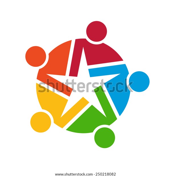 Teamwork People Stars Concept Collaboration Great Stock Vector (Royalty ...