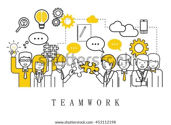 Teamwork People Team On White Background 库存矢量图（免版税）453112198 | Shutterstock