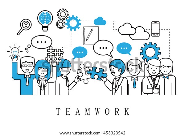 Teamwork People Team On White Background Stock Vector (Royalty Free ...