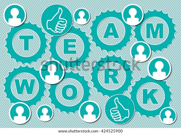Teamwork Presentation Slide Inscription Team Work Stock Vector (Royalty ...