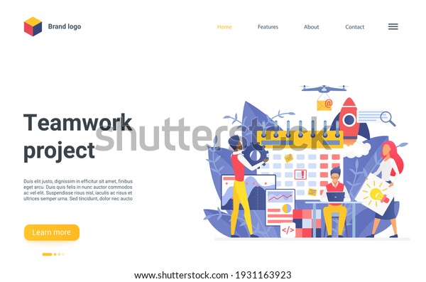 Teamwork Project Vector Illustration Cartoon Team 库存矢量图（免版税）1931163923 ...