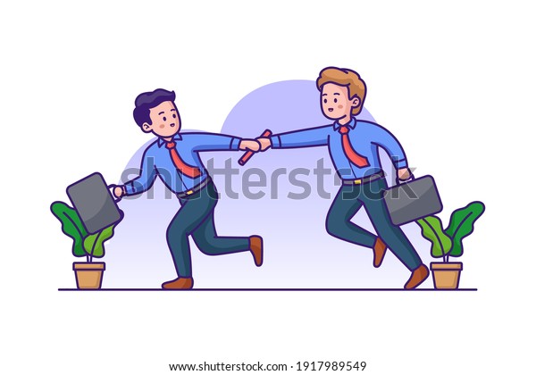 Teamwork Relay Concept Illustration Isolated Background Stock Vector ...
