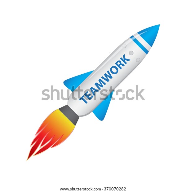 Teamwork Rocket On White Background Vector Stock Vector (Royalty Free ...