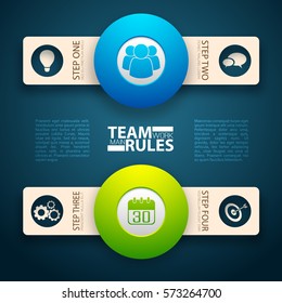 Teamwork Rules Conceptual Background Two Isolated Stock Vector (Royalty ...