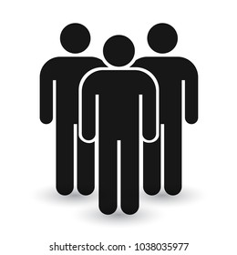 Teamwork Staff Partnership Icon Three Person Stock Vector (Royalty Free ...