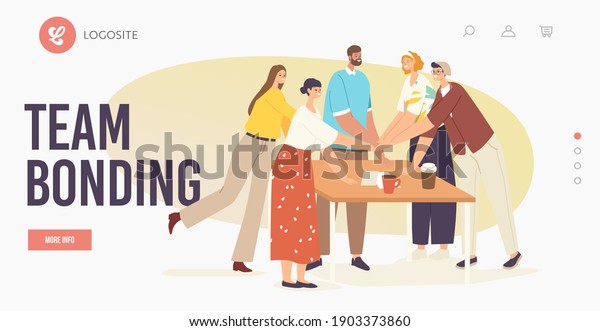 Teamwork Team Bonding Landing Page Template Stock Vector (Royalty Free ...