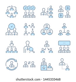Teamwork Team Workflow Related Blue Line Stock Vector (Royalty Free ...