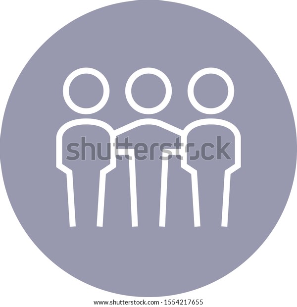 Teamwork Three Friends Outline Icon Stock Vector (Royalty Free) 1554217655