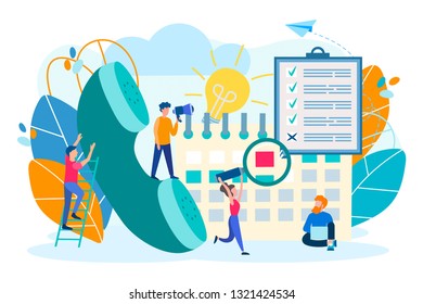 Teamwork Time Management Concept Online Customer Stock Vector (Royalty ...