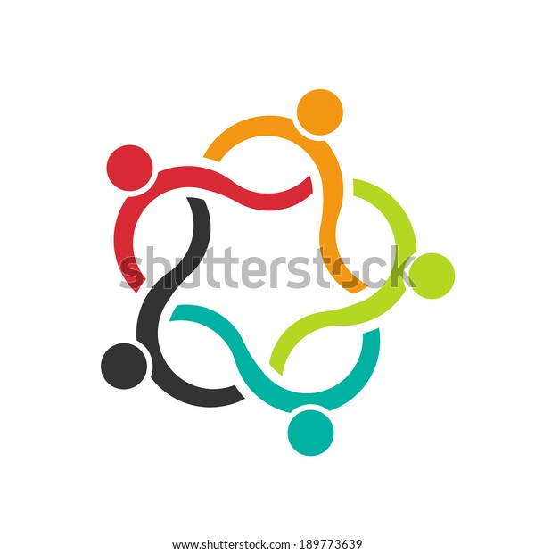 Teamwork Wave 5 Group People Concept Stock Vector (Royalty Free) 189773639