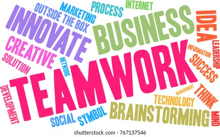 Teamwork Word Cloud On White Background Stock Vector (Royalty Free ...