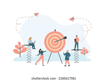 Teamwork Working Same Goal Goals Objectives Stock Vector (Royalty Free ...