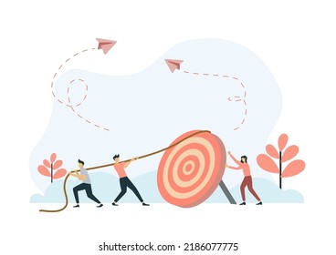 Teamwork Working Same Goal Goals Objectives Stock Vector (Royalty Free ...