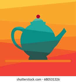Teapot On Yellow Background Vector Teapot Stock Vector (Royalty Free ...