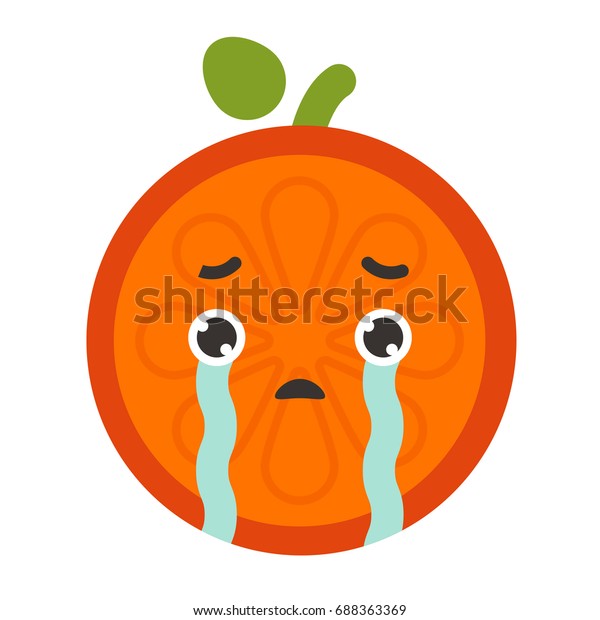 Tears Crying Emoji Crying Orange Fruit Stock Vector (Royalty Free ...