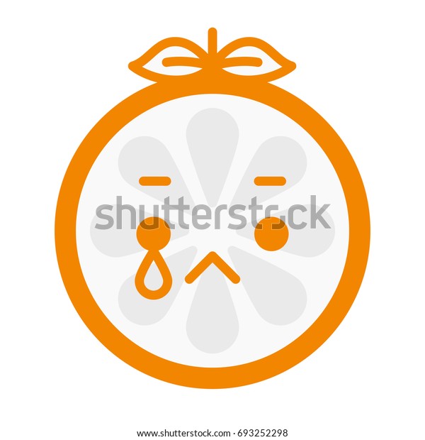 Tears Crying Emoji Crying Orange Fruit Stock Vector (Royalty Free ...