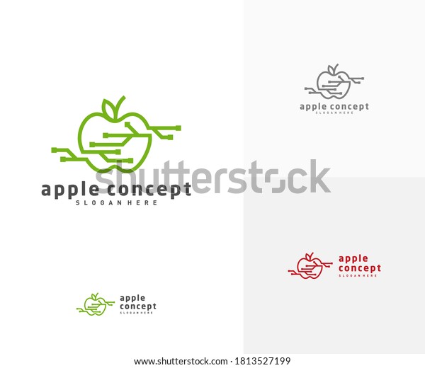 Tech Apple Logo Design Vector Template Stock Vector (Royalty Free ...