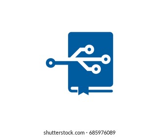 Tech Book Icon Logo Design Element Stock Vector (Royalty Free ...