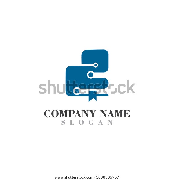 Tech Book Logo Template Technology Learn Stock Vector (Royalty Free ...