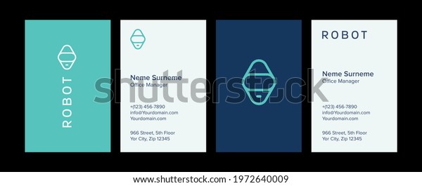 Tech Business Card Design Template Simple Stock Vector (Royalty Free ...