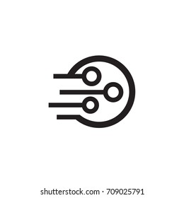 Tech Circle Line Icon Premium Quality Stock Vector (Royalty Free ...