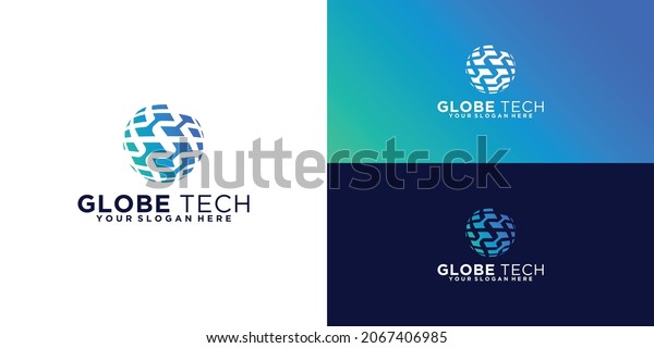 Tech Globe Logo Design Business Card Stock Vector (Royalty Free ...