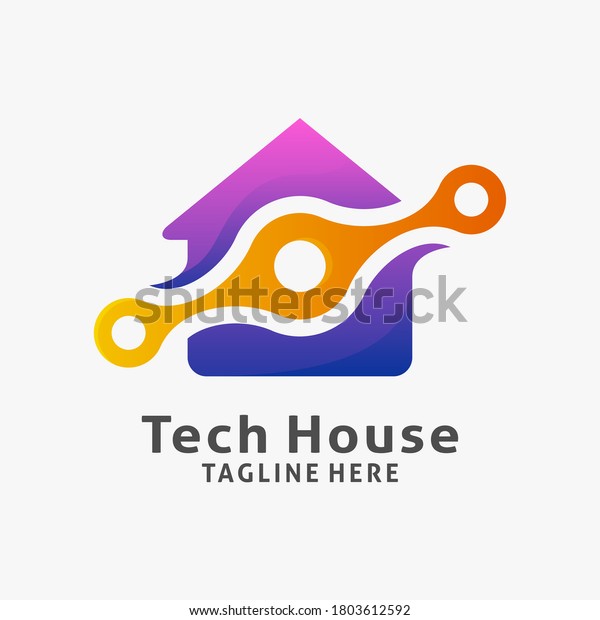 Tech House Logo Design Inspiration Stock Vector (Royalty Free ...