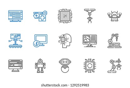 Rpa Linear Icons Set Robotic Process Stock Vector (Royalty Free) 1362242195