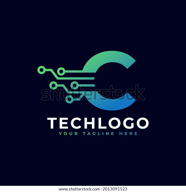 Tech Letter C Logo Futuristic Vector Stock Vector (Royalty Free ...