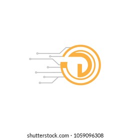 Tech Letter D Logo Template Stock Vector (Royalty Free) 1059096308 ...