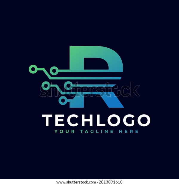 Tech Letter R Logo Futuristic Vector Stock Vector (Royalty Free ...