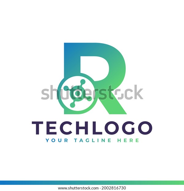 Tech Letter R Logo Green Geometric Stock Vector (Royalty Free ...