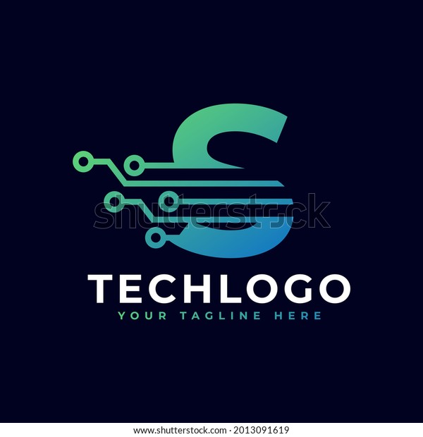 Tech Letter S Logo Futuristic Vector Stock Vector (Royalty Free ...