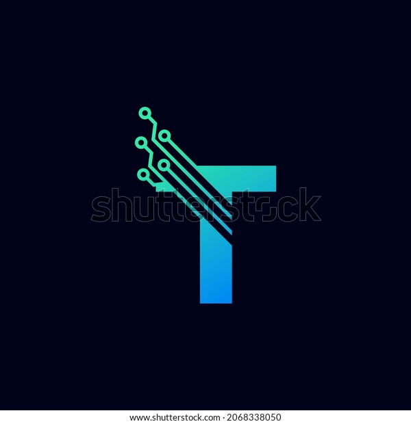 Tech Letter T Logo Futuristic Vector Stock Vector (Royalty Free ...