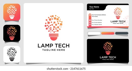 Tech Light Bulb Logo Designs Concept Stock Vector (Royalty Free ...