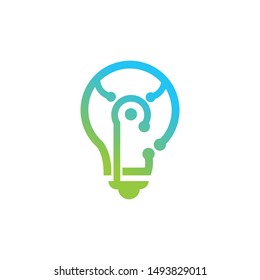 Tech Lightbulb Logo Designs Concept Creative Stock Vector (Royalty Free ...