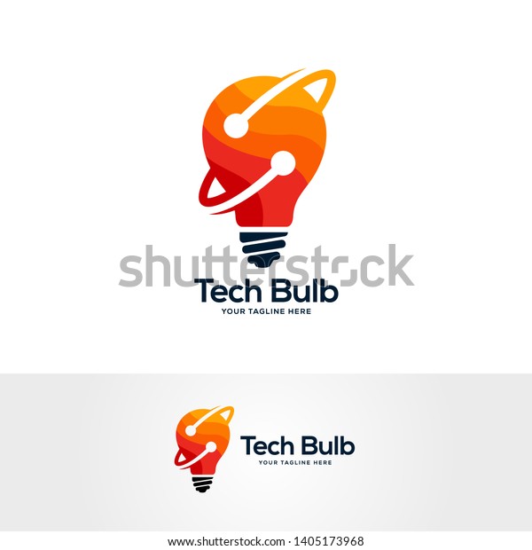 Tech Lightbulb Logo Designs Concept Creative Stock Vector (Royalty Free ...