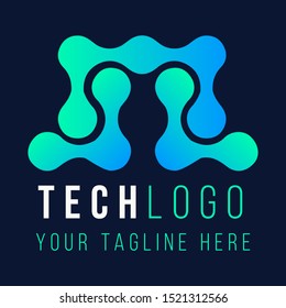 Tech Logo Blue Gradient Color Stock Vector (Royalty Free) 1521312566 ...