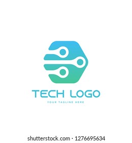 Tech Logo Colorful Technical Symbol Hex Stock Vector (Royalty Free ...