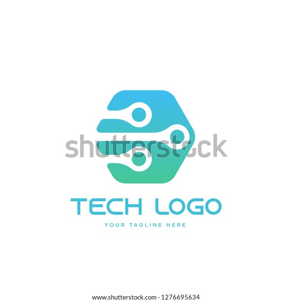 Tech Logo Colorful Technical Symbol Hex Stock Vector (Royalty Free ...