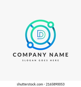 Tech Logo On Letter D Template Stock Vector (Royalty Free) 2165890053 ...
