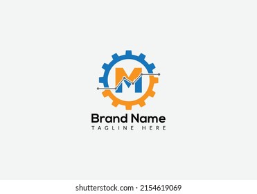 Tech Logo On Letter M Template Stock Vector (Royalty Free) 2154619069 ...