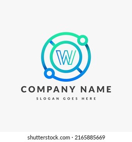 Tech Logo On Letter W Template Stock Vector (Royalty Free) 2165885669 ...