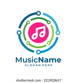 Tech Music Logo Vector Circuit Music Stock Vector (Royalty Free ...