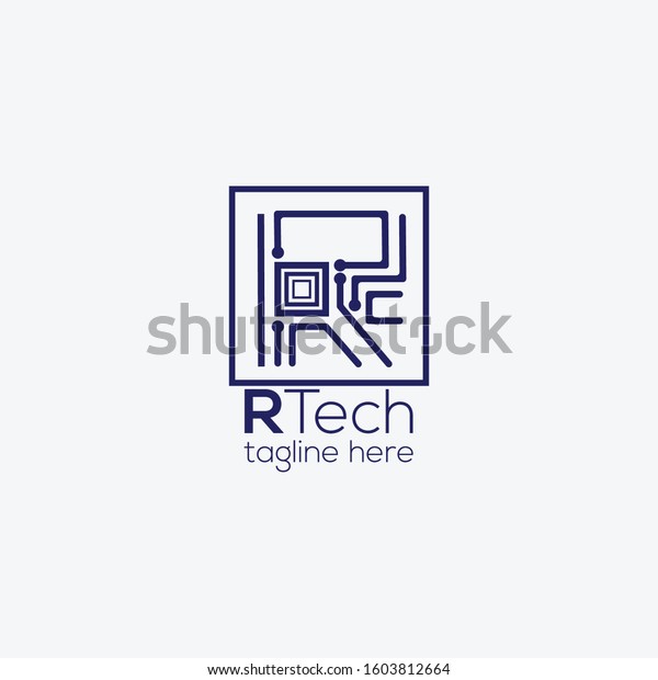 Tech Simple Logo R Shape R Stock Vector (Royalty Free) 1603812664 ...