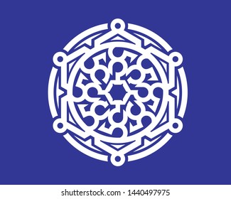 Tech Symbol Round White Blue Stock Vector (Royalty Free) 1440497975 ...