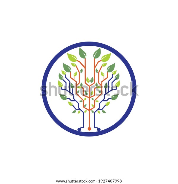 Tech Tree Vector Logo Design Template: เวกเตอร์สต็อก (ปลอดค่าลิขสิทธิ์ ...